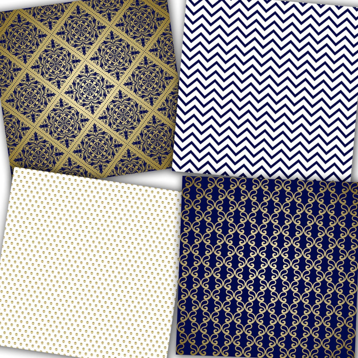 Navy and Gold Digital Paper: white Navy and Gold | Etsy