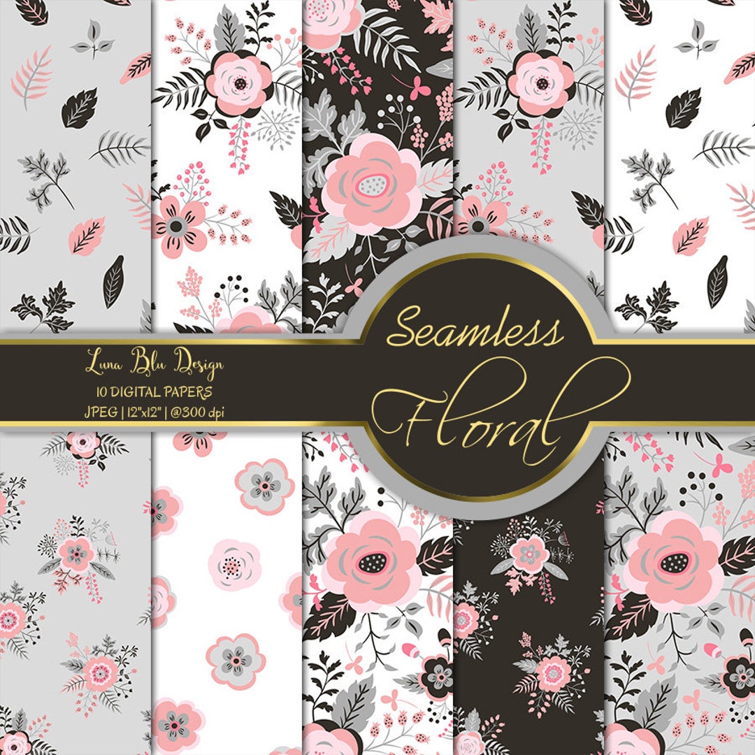 Spring Digital Paper , Floral Digital Paper, Flower Digital Paper Pack ...