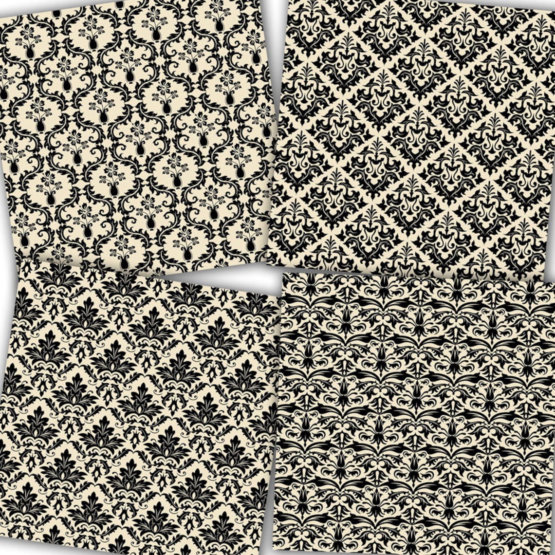 Black and Cream Digital Paper: black and Cream - Etsy