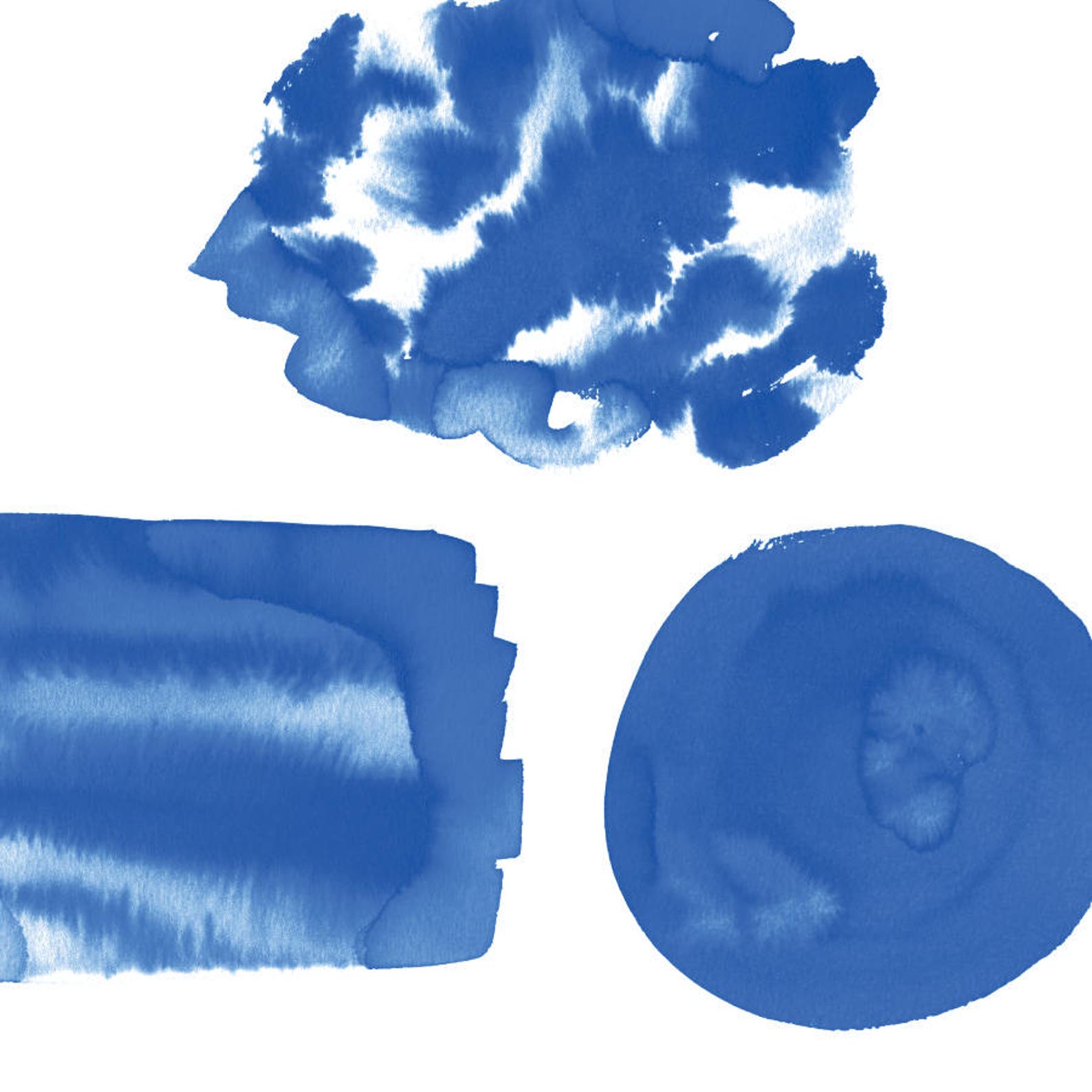 Watercolor Splash Clipart Blue Watercolor Brush Strokes Blue - Etsy