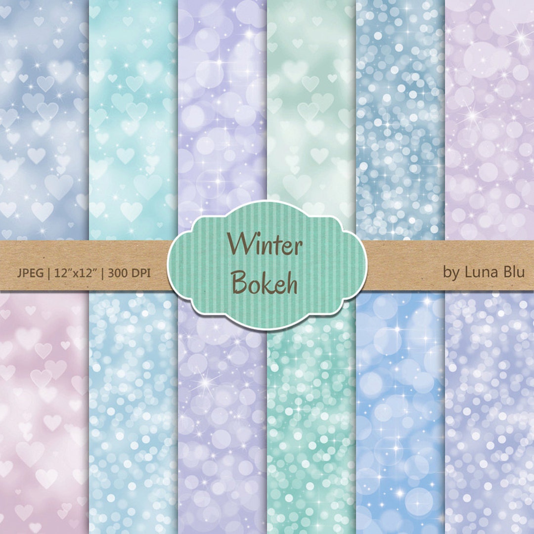 Bokeh Digital Paper: " Winter Bokeh Backgrounds" Pastel Bokeh Textures ...