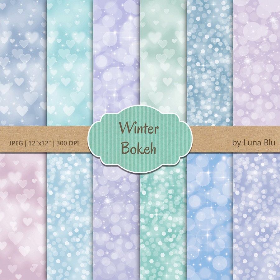 Bokeh Digital Paper: Winter Bokeh Backgrounds | Etsy
