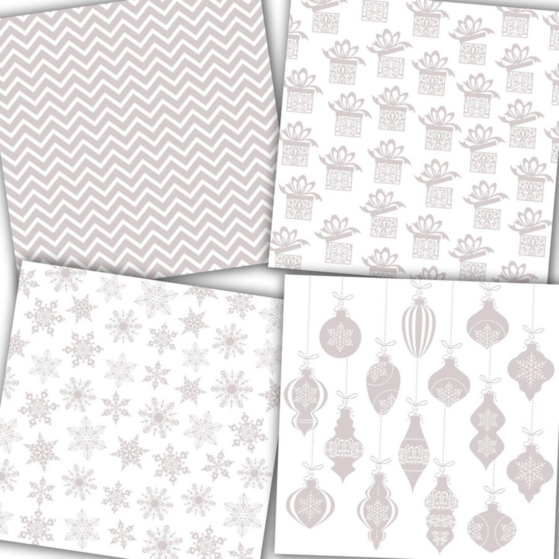 White Christmas Digital Paper White Christmas Backgrounds - Etsy