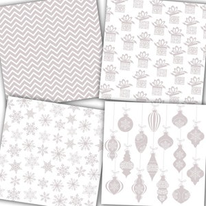 White Christmas Digital Paper, White Christmas Backgrounds, Christmas ...