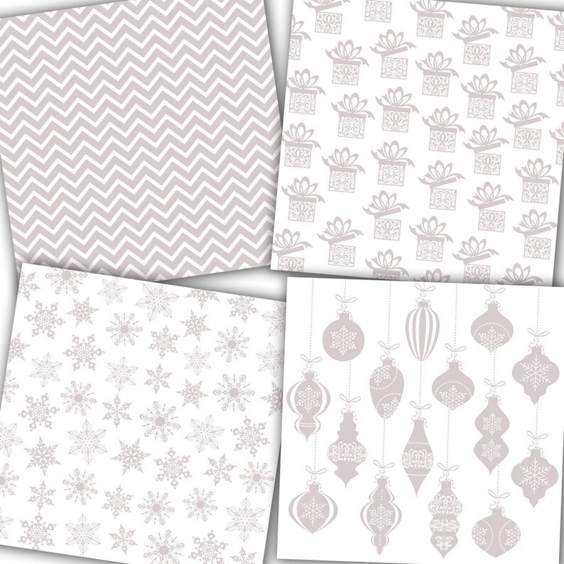 White Christmas Digital Paper White Christmas Backgrounds - Etsy