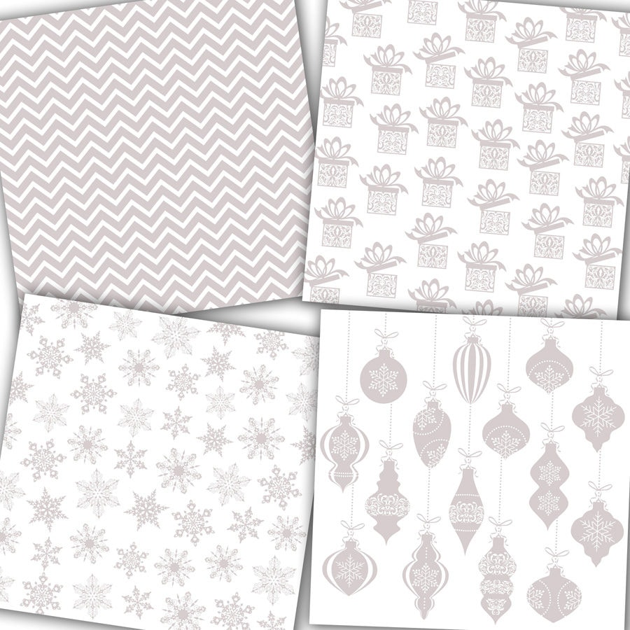 White Christmas Digital Paper White Christmas Backgrounds - Etsy