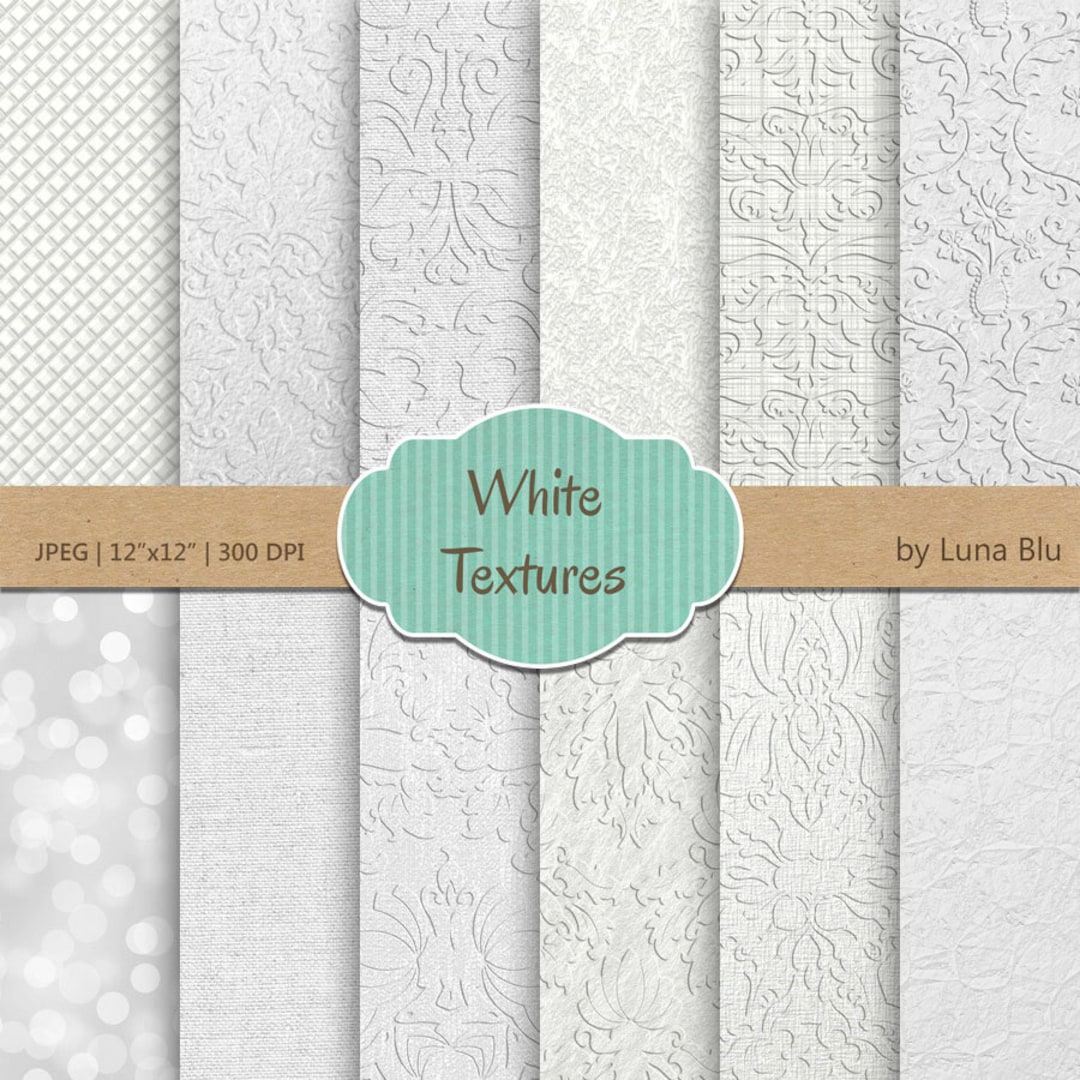 White Textures Digital Papers: "white Wedding Digital Paper" Featuring ...