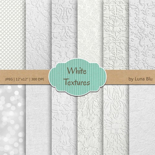 White Textures Digital Papers: white Wedding Digital - Etsy