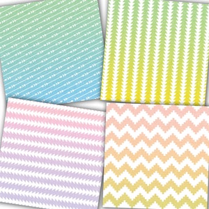 Tribal Digital Paper: " Ombre Tribal" Pastel Tribal, Triangles, Chevron ...