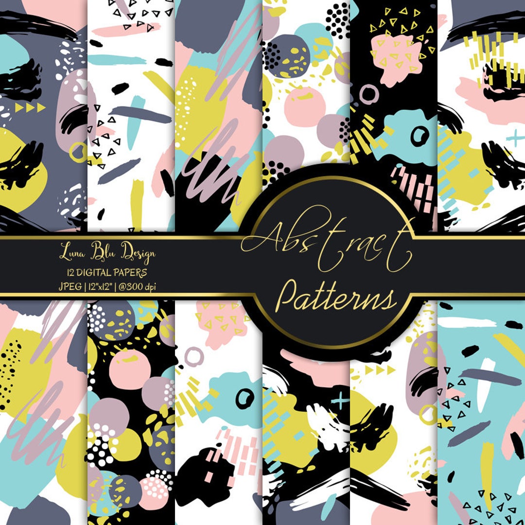 Trendy Abstract Digital Paper, Abstract Backgrounds, Modern Chic ...