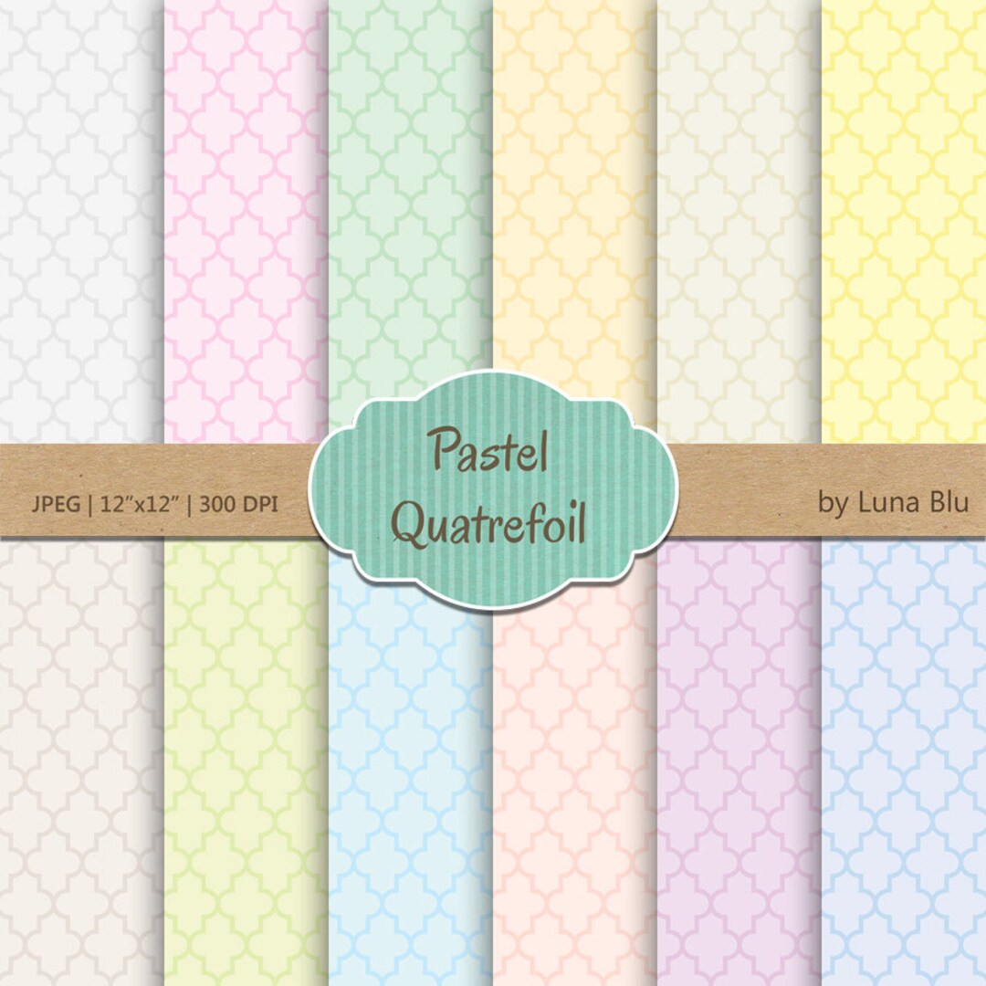 Quatrefoil Digital Paper: "pastel Quatrefoil" Pastel Digital Paper ...
