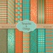 Turquoise Orange and Gold Digital Paper: "turquoise Orange and Gold ...