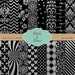 Black and Rose Gold Digital Paper: black and Rose Gold Foil Patterns ...