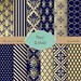 Navy and Gold Digital Paper: navy and Gold Scrapbook Paper, for ...