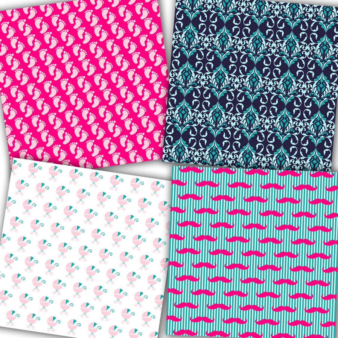 Baby Girl Digital Paper Pack: it's a Girl Pink | Etsy