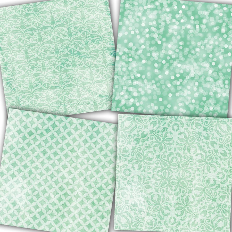 Mint Digital Paper: mint Textures Mint Green - Etsy