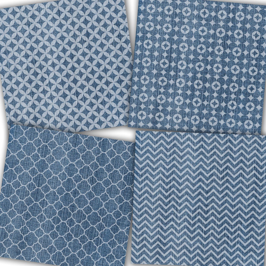 Denim Digital Paper pack: Denim Patterns for | Etsy
