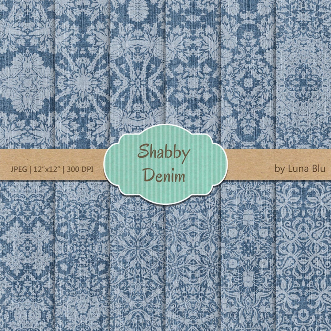 Denim Digital Paper Pack: "shabby Denim" for Personal and Commercial ...