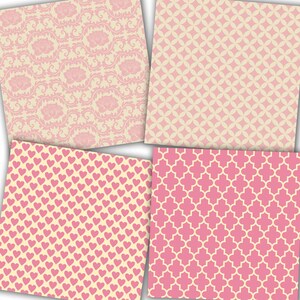 Digital Paper Pack: "vintage Pink" Patterns, Pastel Digital Paper ...