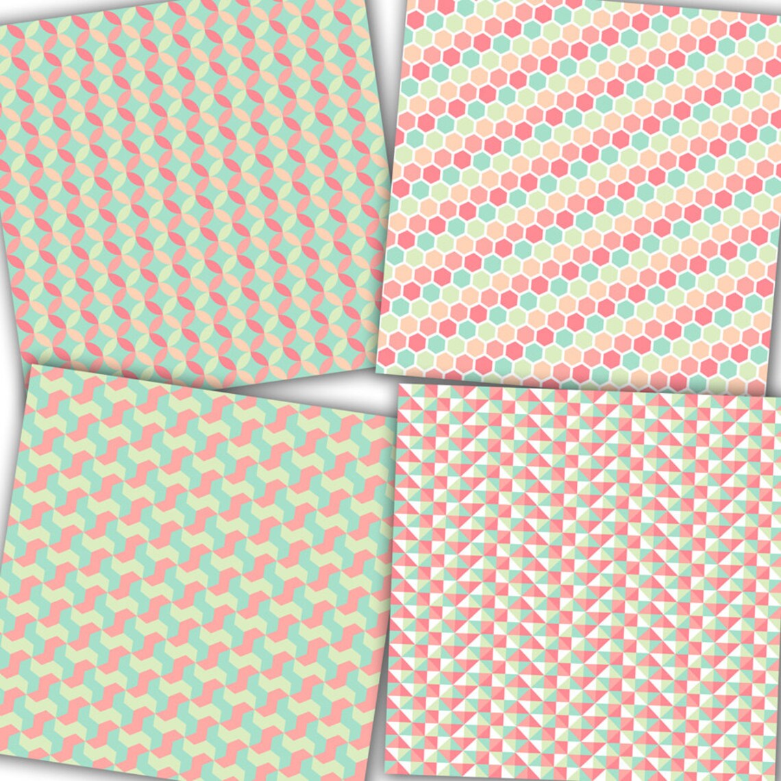 Geometric Digital Paper: pastel Geometric Pastel | Etsy