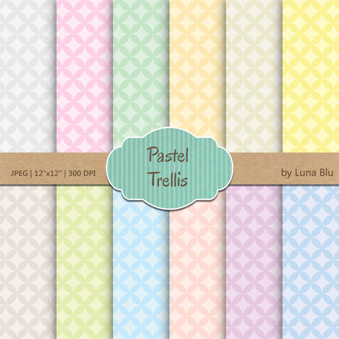 Pastel Trellis Digital Paper: Scrapbooking Backgrounds (digital ...