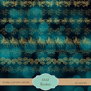 Gold Borders: "damask Borders" "flourish Borders" 32 Border Clip Art ...