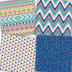 Tribal Digital Paper: Tribal Patterns in Pantone Spring Colors, With ...