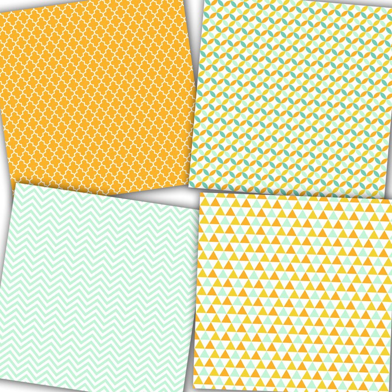 Geometric Digital Paper: Spring Geometric Patterns | Etsy