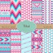 Tribal Digital Paper: "tribal Patterns" Turquoise and Pink With ...