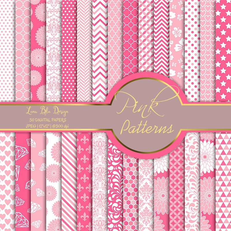 Pink Scrapbook Paper - Etsy