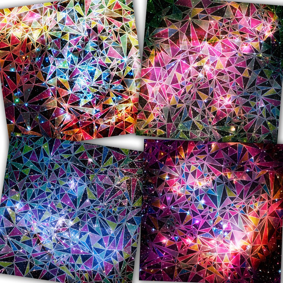 Geometric Digital Paper Pack: galaxy Background | Etsy