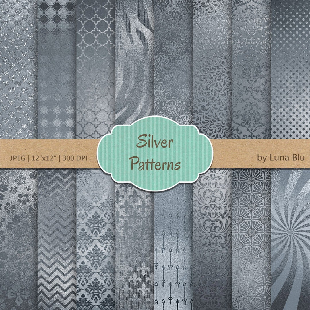 Silver Foil Digital Paper: Metallic Texture Backgrounds (JPG, 12x12) - Etsy