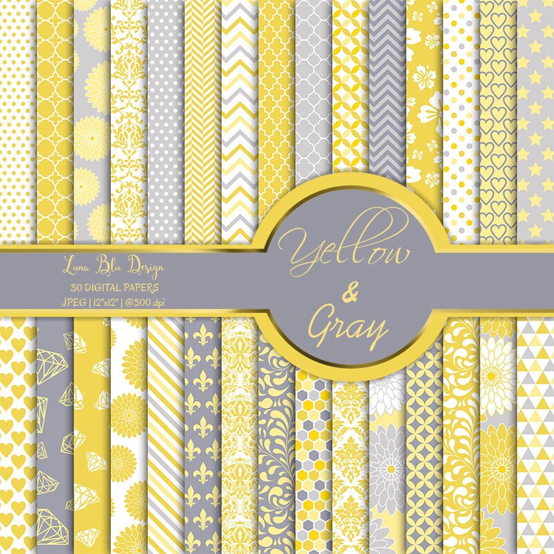 Yellow Gray Party - Etsy