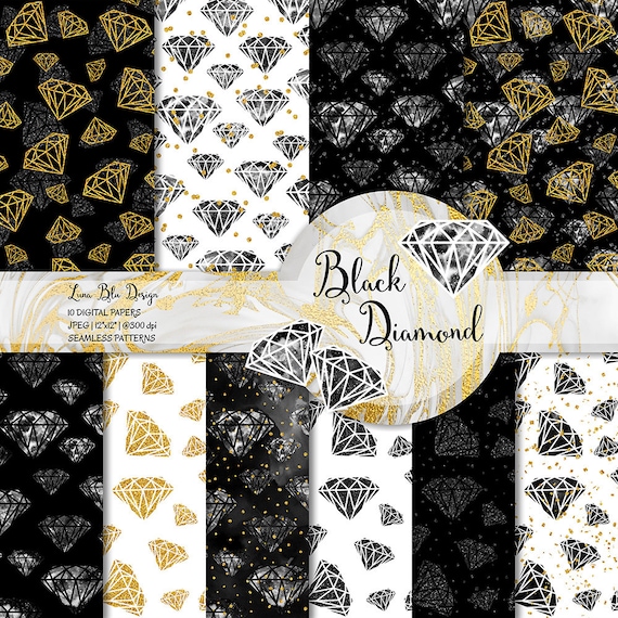 Diamond Digital Paper Black Diamond Patterns | Etsy