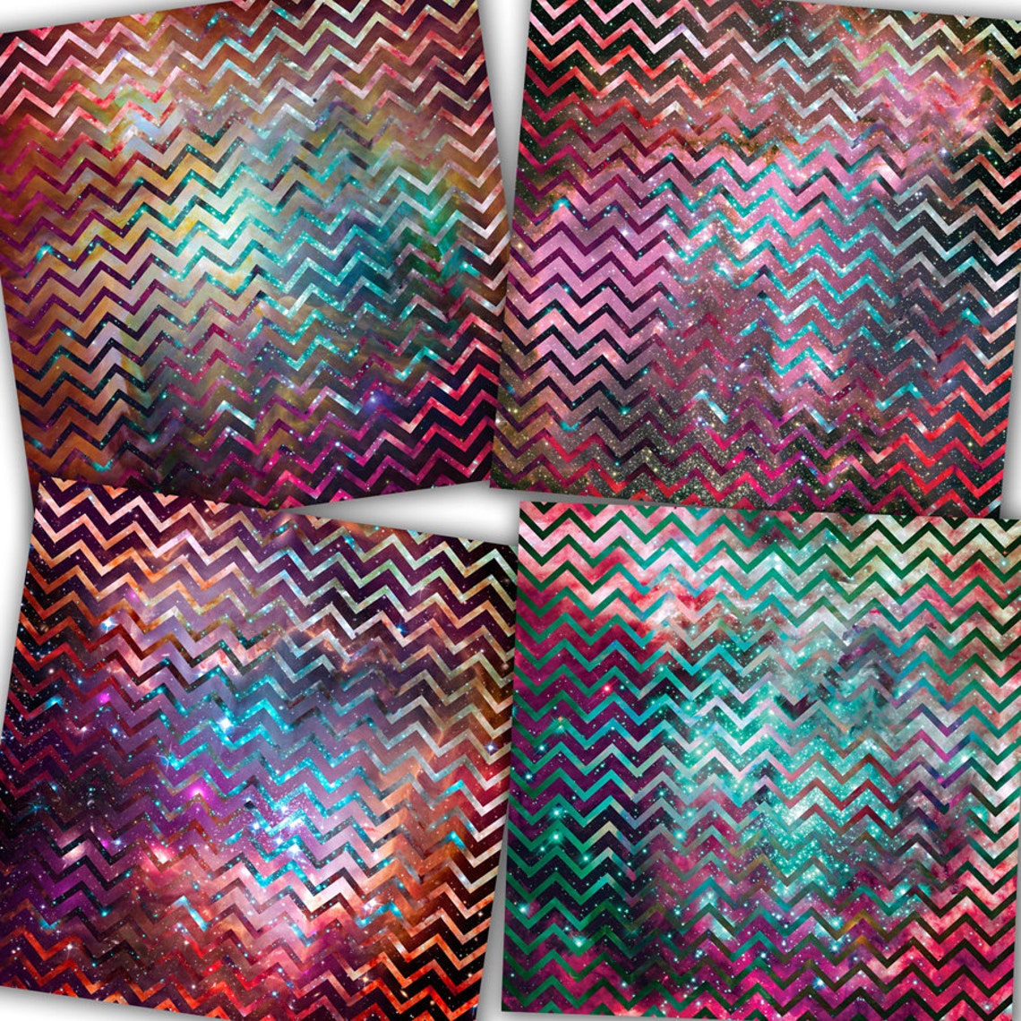 Chevron Digital Paper Pack: galaxy Chevron - Etsy