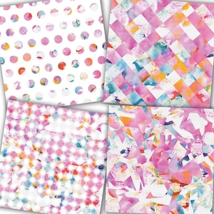Watercolour Digital Paper, Watercolour Patterns, Pink Watercolour ...