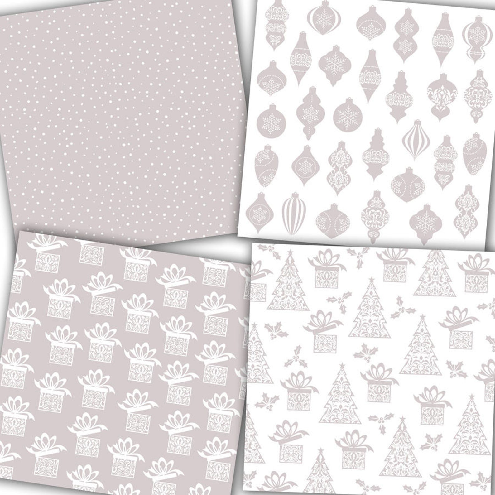 White Christmas Digital Paper White Christmas Backgrounds - Etsy