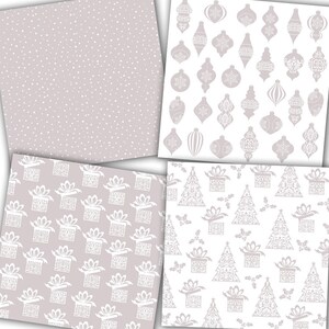 White Christmas Digital Paper, White Christmas Backgrounds, Christmas ...