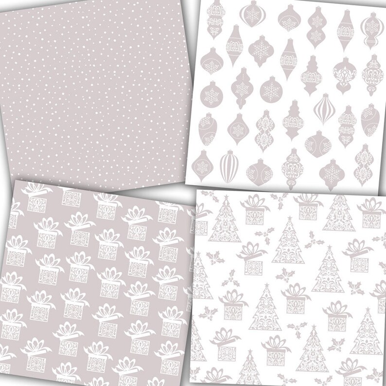 White Christmas Digital Paper White Christmas Backgrounds - Etsy