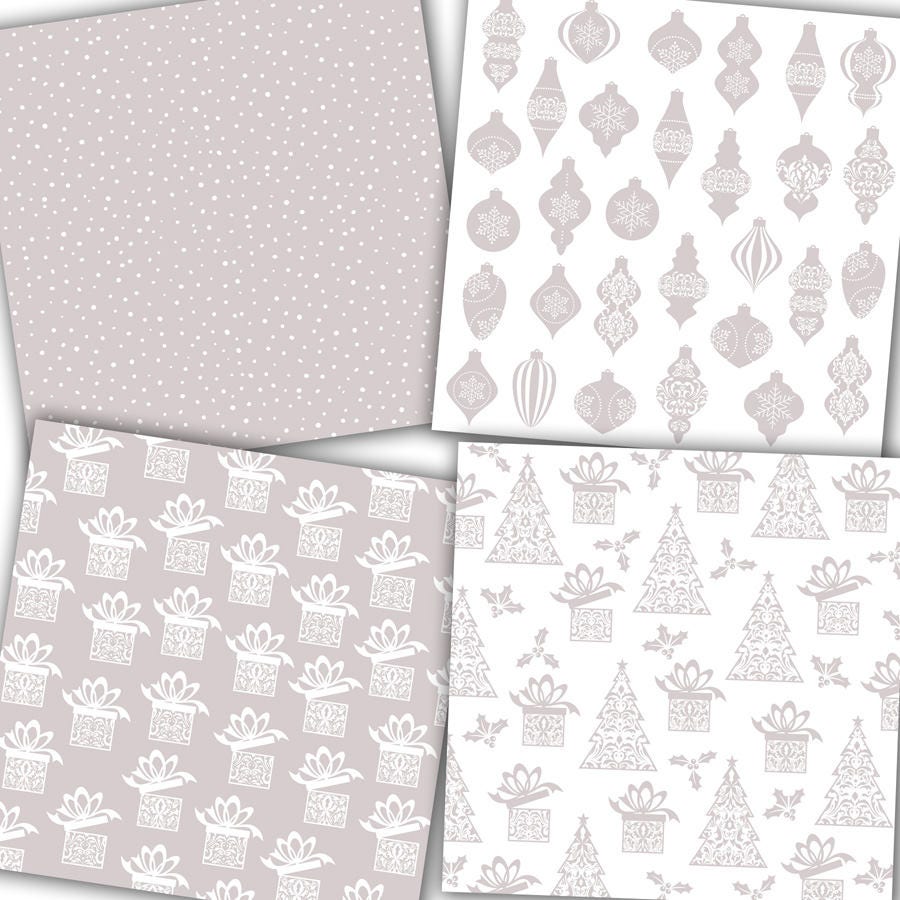 White Christmas Digital Paper White Christmas Backgrounds - Etsy
