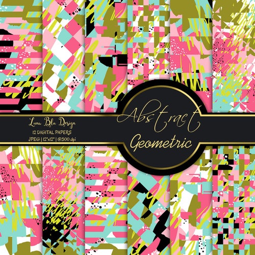 Seamless Modern Geometric Digital Paper Geometric Patterns - Etsy