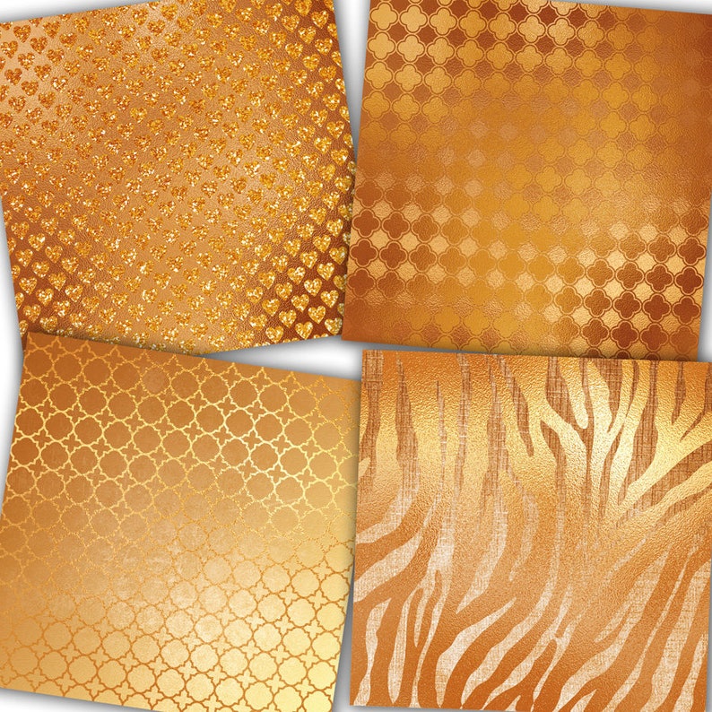 Copper Digital Paper Copper Textures Copper Foil Patterns | Etsy