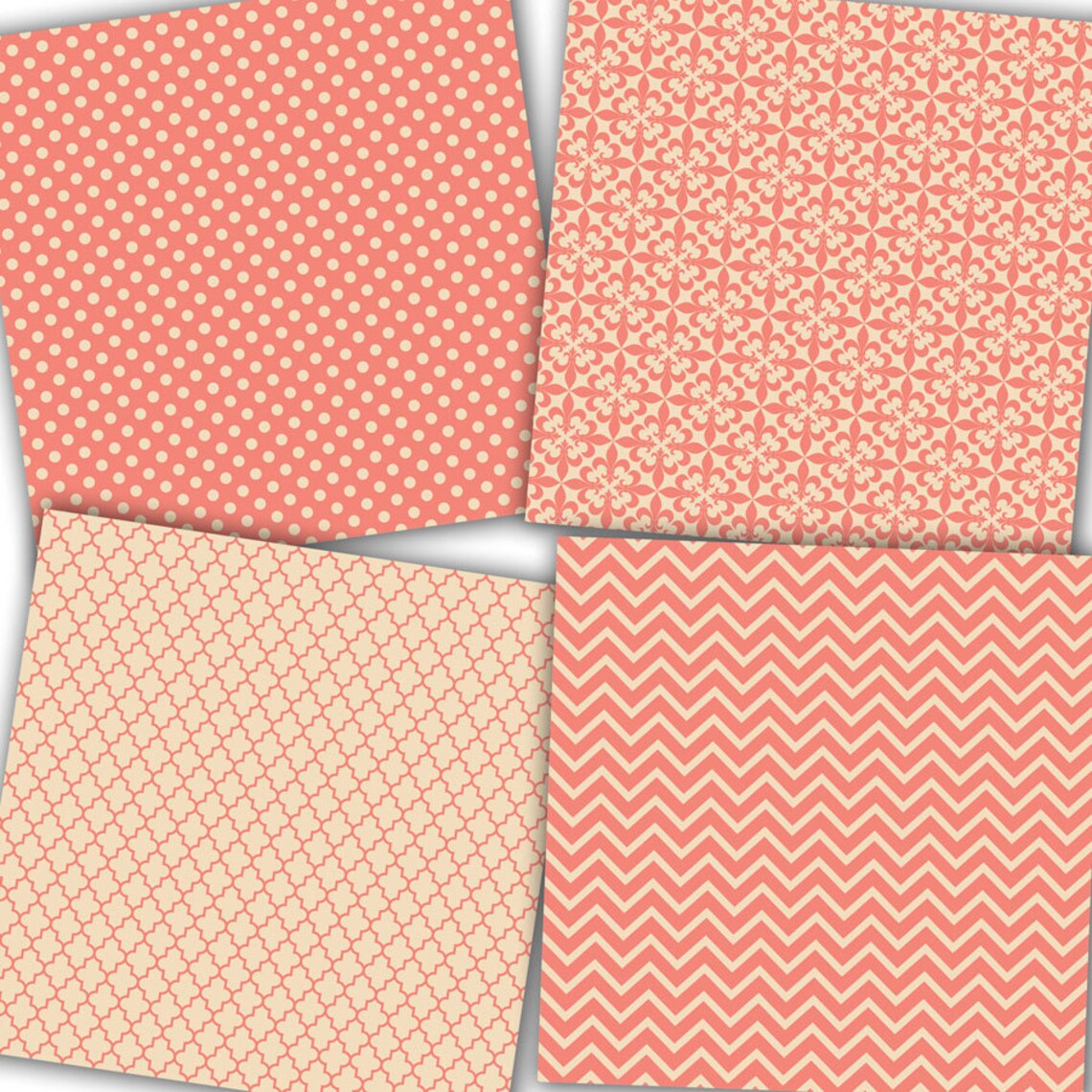 Coral and Sand Digital Paper: coral and Sand Patterns | Etsy