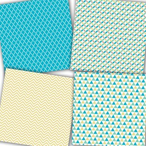 Geometric Digital Paper: "geometric Patterns" Pantone Spring Colors ...