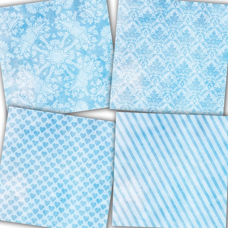 Textured Digital Paper: blue Textures Blue Digital | Etsy