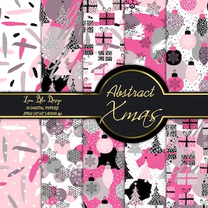 Modern Christmas Backgrounds, Christmas Abstract Patterns, Hand Drawn ...