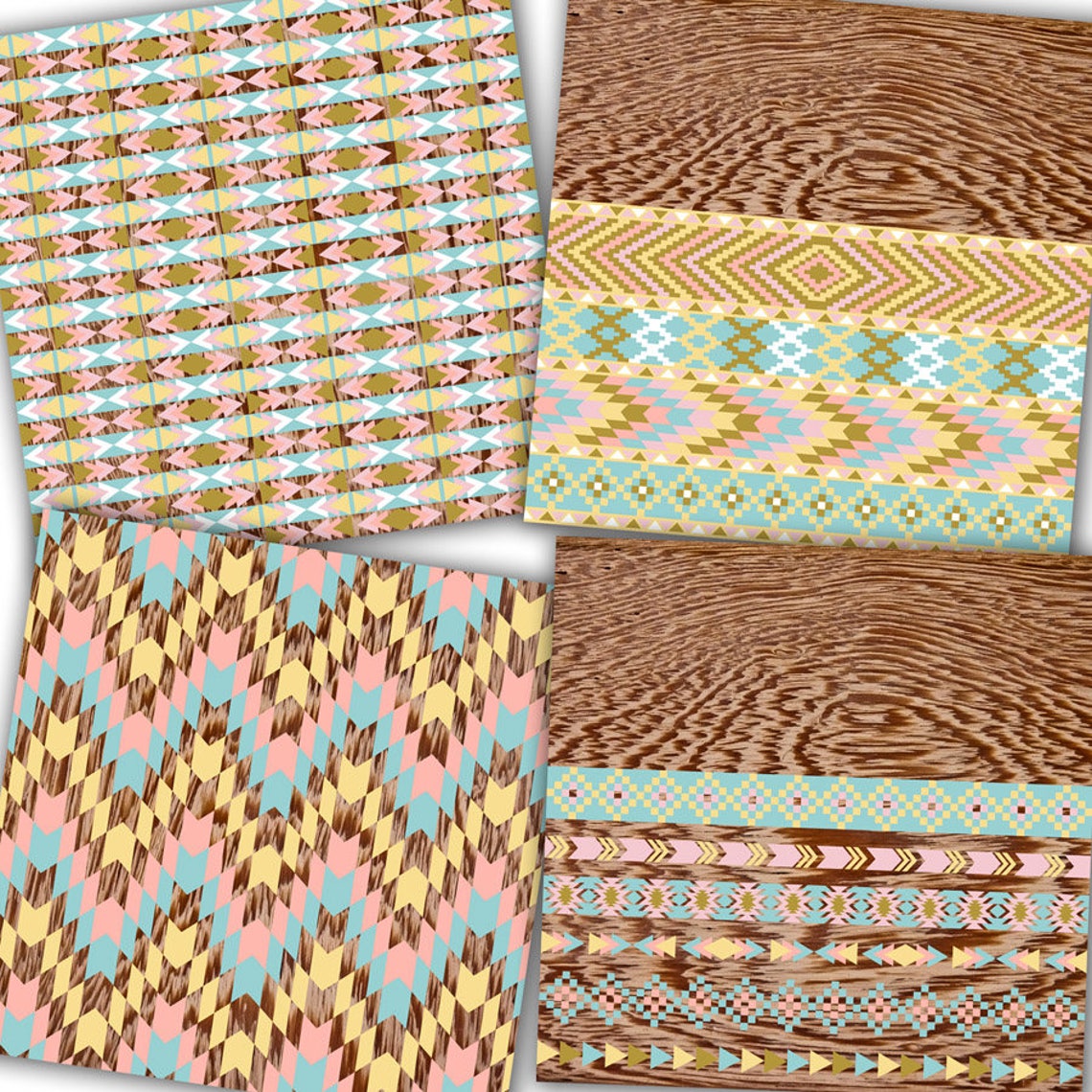 Tribal Wood Digital Paper: Tribal Wood - Etsy