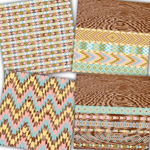 Tribal Wood Digital Paper: " Tribal Wood Backgrounds", Tribal Digital ...