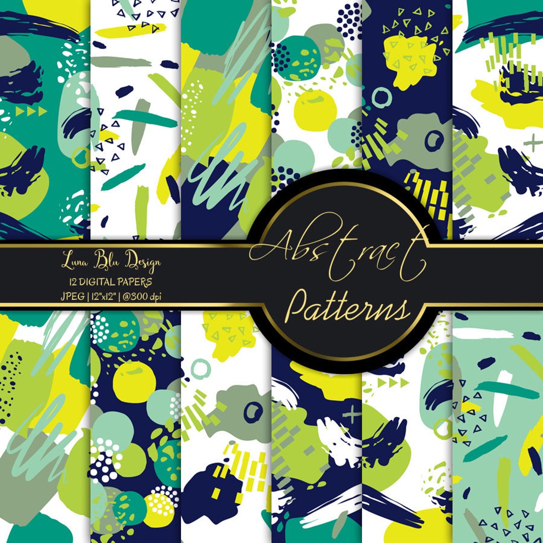 Abstract Scrapbook Paper, Contemporary Digital Paper, Abstract Patterns ...