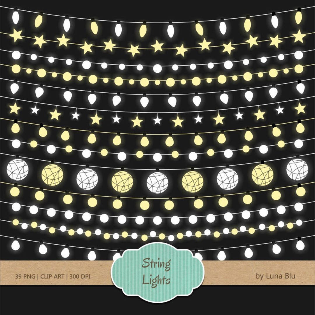 String Lights Clipart: 39 PNG Fairy Lights (digital Download) - Etsy